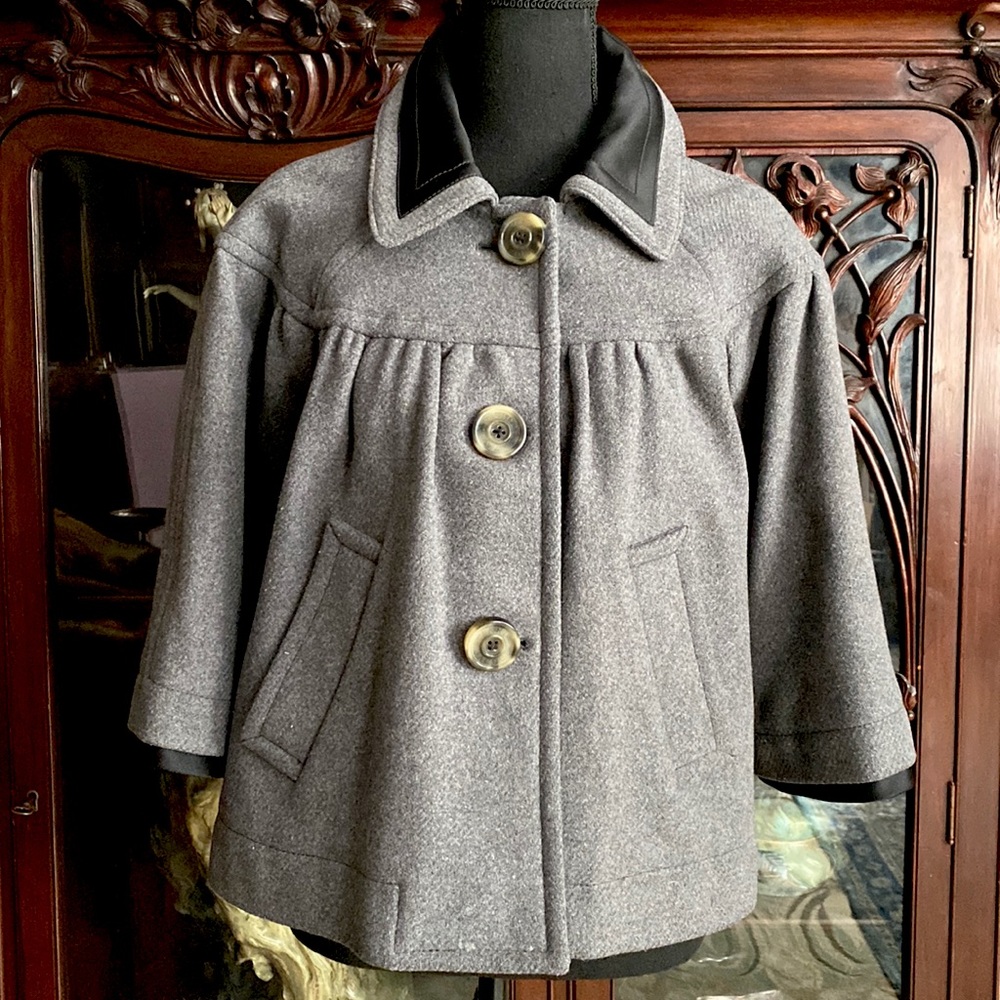 Marc Jacobs Designer Grey Wool Short Smock Winter Jac… - Gem